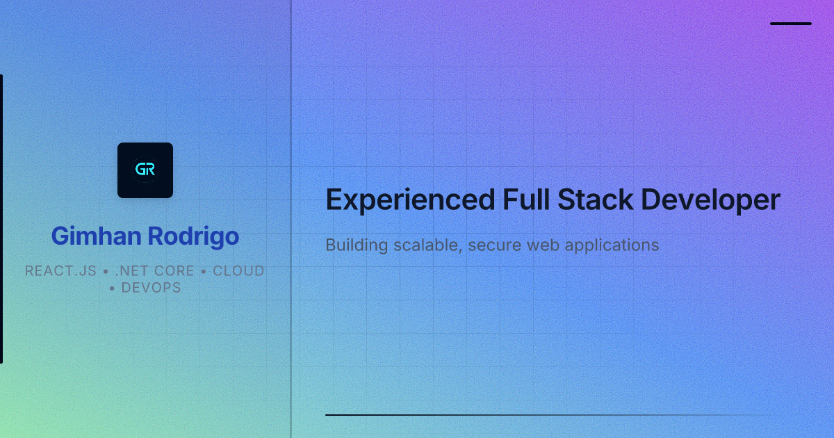 Gimhan Rodrigo | Full Stack Developer